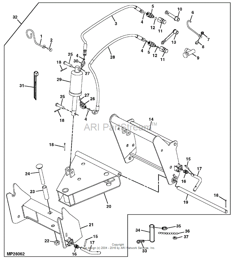 BM26236 - HITCH fits JOHN DEERE