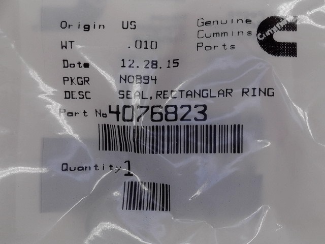 4076823 - Seal - Rectangular Ring fits CUMMINS | Price: $8.73 Stock: Ohio