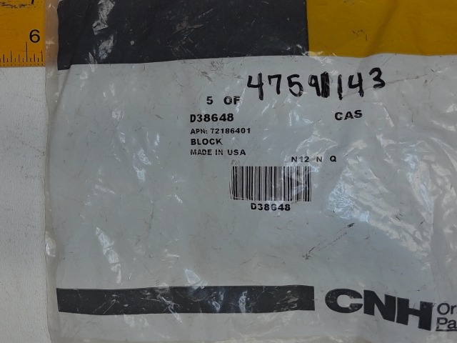 D38648 - BLOCK fits CASE NEW HOLLAND | Price: $4.22 Stock: Wisconsin