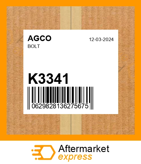K3341 - BOLT fits AGCO | Price: $3.42 Stock: Wisconsin