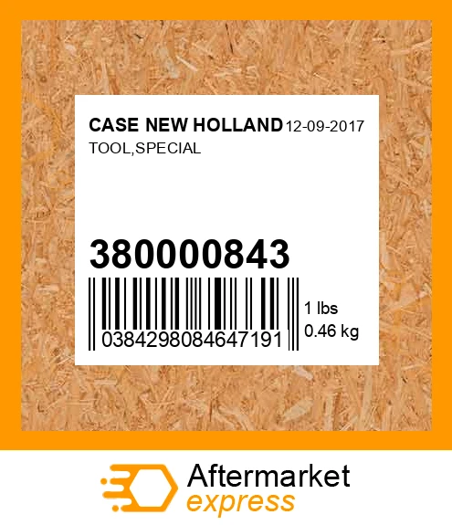 380000843 - TOOL,SPECIAL fits CASE NEW HOLLAND | Price: $75.82