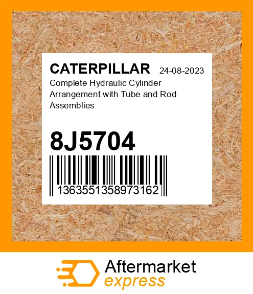 8J5704 - Complete Hydraulic Cylinder Arrangement with Tube and Rod ...