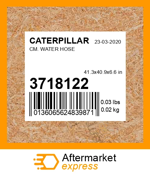 371-8122 - CM. WATER HOSE fits CATERPILLAR | Price: $0.45 Stock: Tennessee