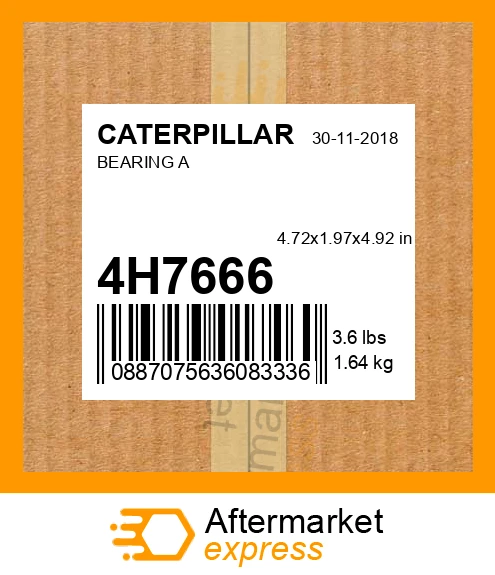 4H7666 - BEARING A fits CATERPILLAR | Price: $168.69 Stock: Tennessee