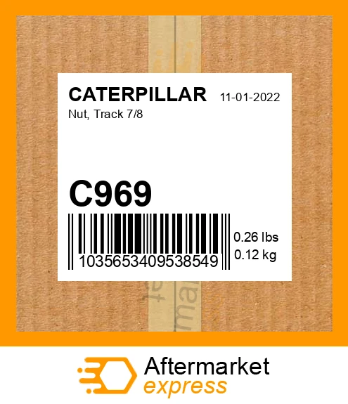 C969 - Nut, Track 7/8 fits CATERPILLAR | Price: $4.95 Stock: Kentucky
