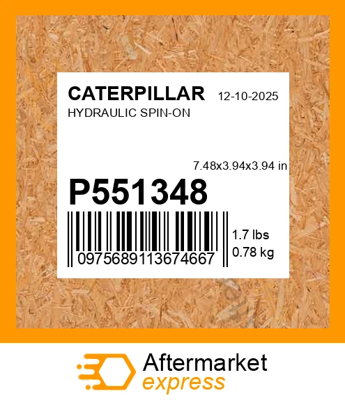 P551348 - HYDRAULIC SPIN-ON fits CATERPILLAR | Price: $37.21 Stock: Indiana