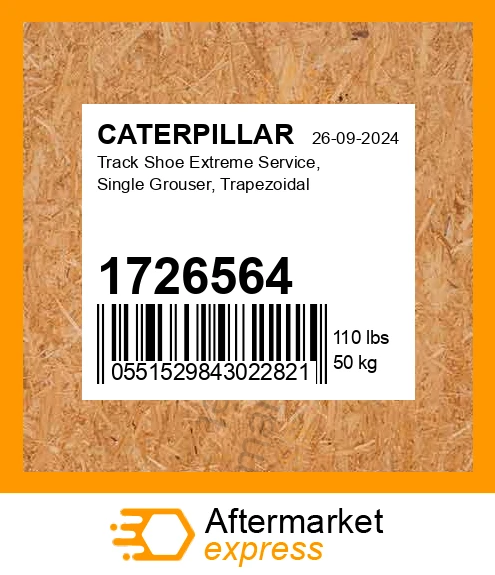 1726564 - Track Shoe Extreme Service, Single Grouser, Trapezoidal fits ...