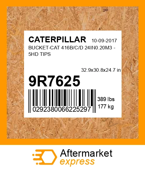 9R7625 - BUCKET-CAT 416B/C/D 24IN0.20M3 - 5HD TIPS fits CATERPILLAR ...