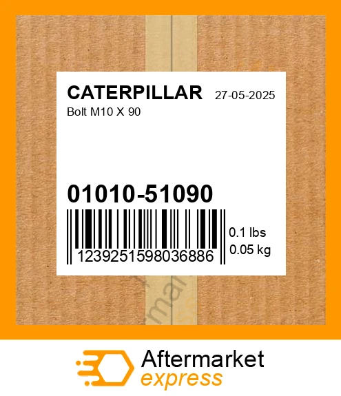 01010-51090 - Bolt M10 X 90 fits CATERPILLAR | Price: $4.95 Stock: Kentucky