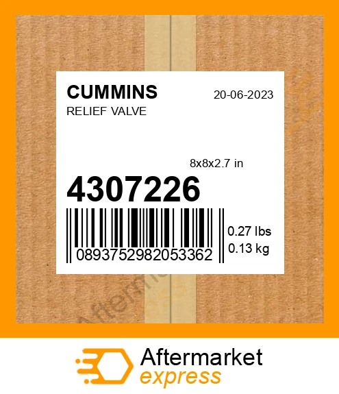 4307226 - Pressure Relief Valve fits CUMMINS | Price: $210.79 Stock ...