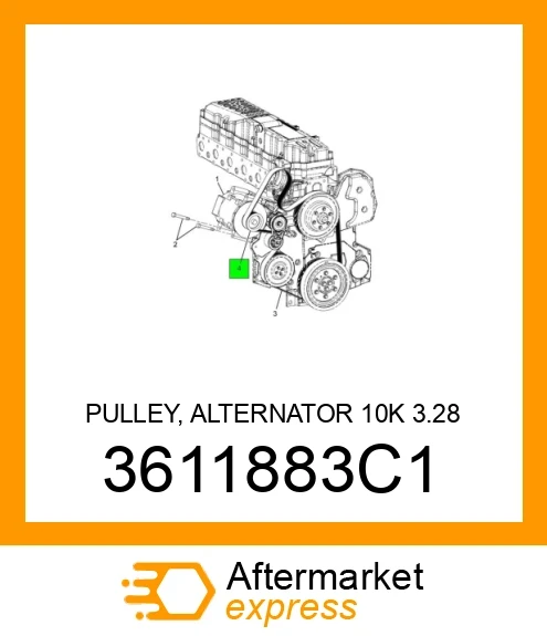 3611883C1 - PULLEY, ALTERNATOR 10K 3.28 fits INTERNATIONAL TRUCK ...