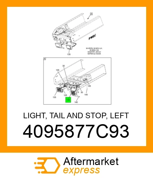 4095877C93 - LIGHT, TAIL AND STOP, LEFT HAND fits INTERNATIONAL TRUCK ...