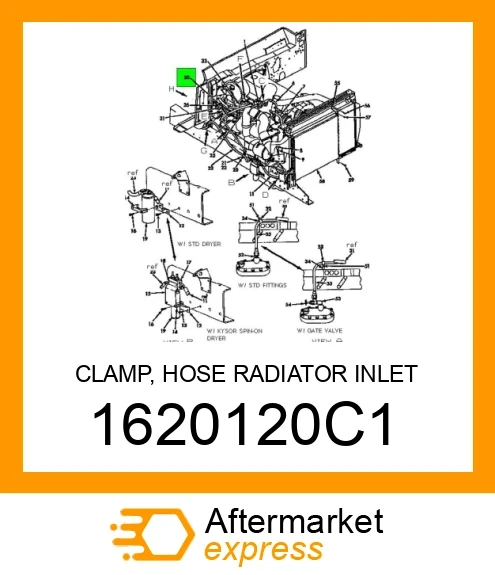 1620120C1 - CLAMP, HOSE RADIATOR INLET 15/16"-1 1/4" DIAMETER fits ...