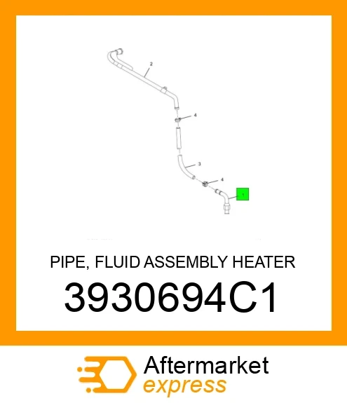 3930694C1 - PIPE, FLUID ASSEMBLY HEATER FRONT SUPPLY 11/13 IBB fits ...