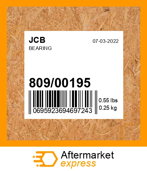 809/00195 - BEARING fits JCB | Price: $76.41 Stock: Florida