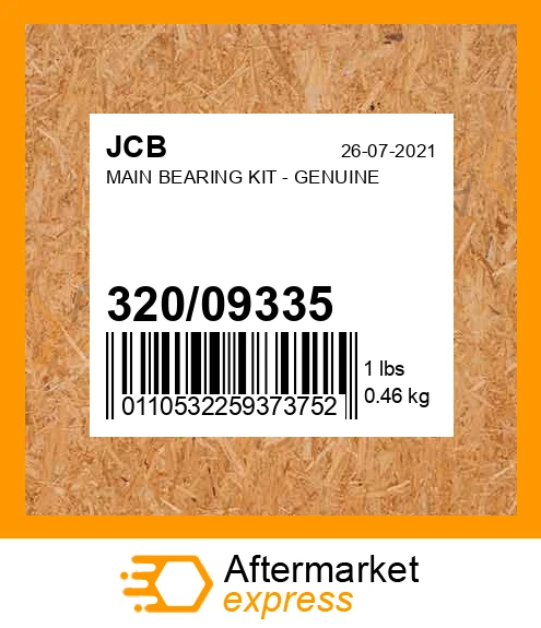 320/09335 - MAIN BEARING KIT - GENUINE fits JCB | Price: $197.28 Stock ...
