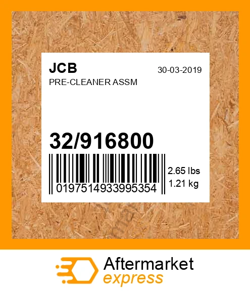 32/916800 - PRE-CLEANER ASSM fits JCB | Price: $129.58 Stock: Florida
