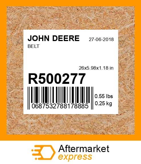 R500277 - BELT fits JOHN DEERE | Price: $47.64