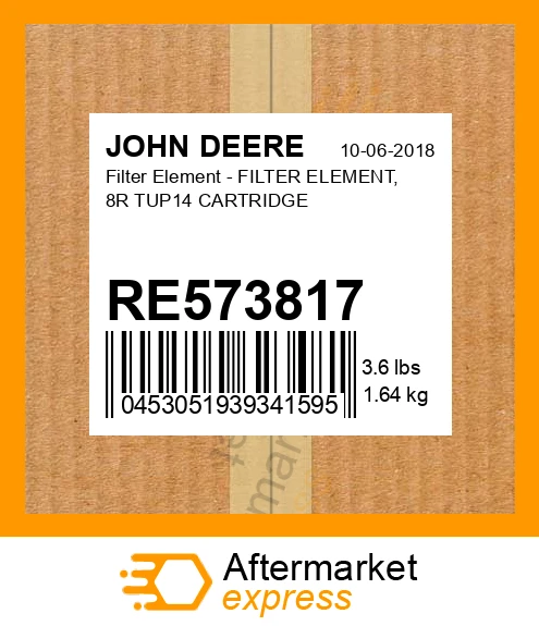 RE573817 - Filter Element - FILTER ELEMENT, 8R TUP14 CARTRIDGE fits ...