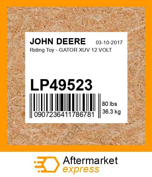 LP49523 - Riding Toy - GATOR XUV 12 VOLT fits JOHN DEERE