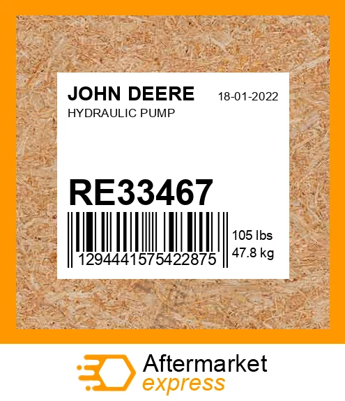 RE33467 - HYDRAULIC PUMP fits JOHN DEERE