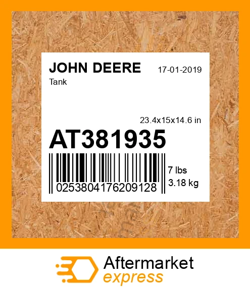 AT381935 - Tank fits JOHN DEERE