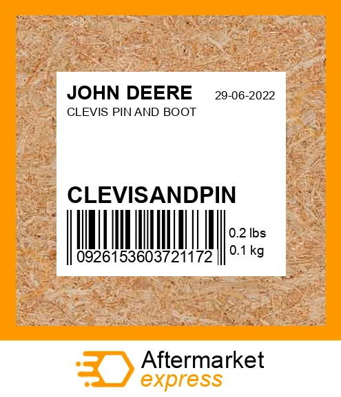 clevisandpin - CLEVIS PIN AND BOOT fits JOHN DEERE | Price: $29.44