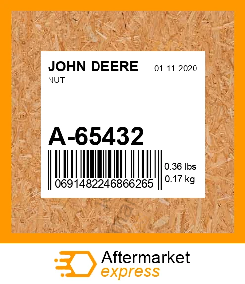 A-65432 - NUT fits JOHN DEERE | Price: $7.22 Stock: Wisconsin