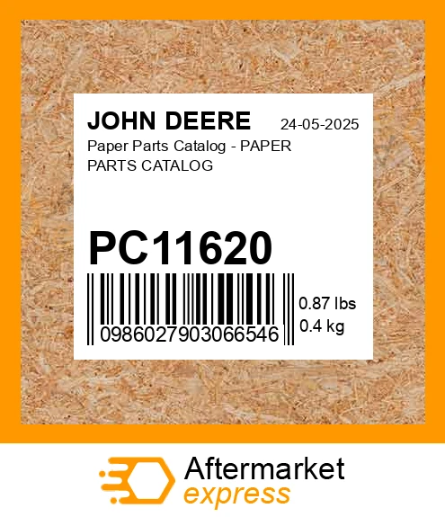 PC11620 - Paper Parts Catalog - PAPER PARTS CATALOG fits JOHN DEERE