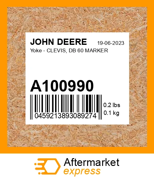 A100990 - Yoke - CLEVIS, DB 60 MARKER fits JOHN DEERE