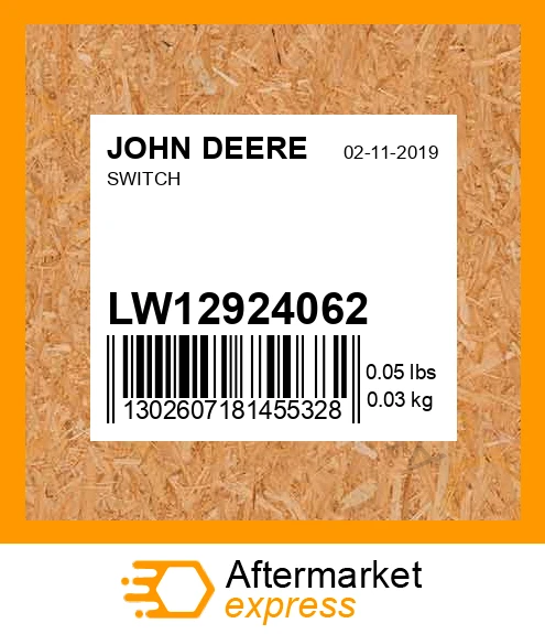 LW12924062 - Switch - SWITCH, FNR SWITCH fits JOHN DEERE