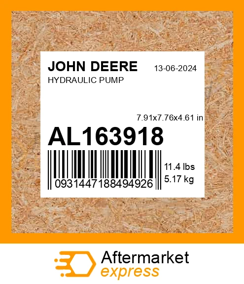 AL163918 - HYDRAULIC PUMP fits JOHN DEERE