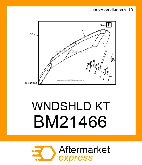 BM21466 - WNDSHLD KT fits JOHN DEERE | Price: $308.24