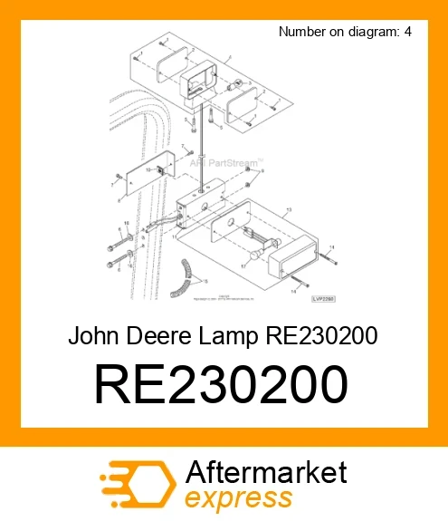 RE230200 - LAMP fits JOHN DEERE | Price: $34.94