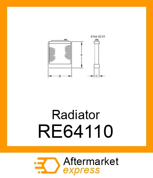 RE64110 - Radiator fits JOHN DEERE