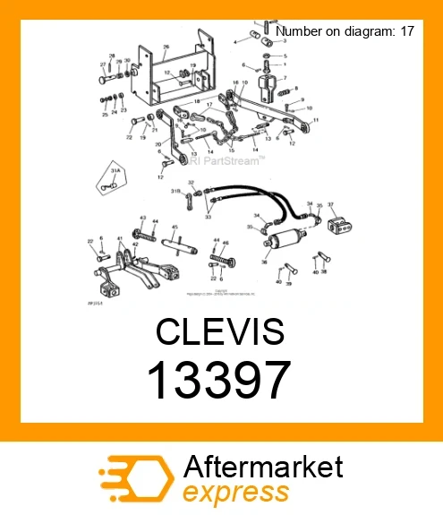 13397 - CLEVIS fits JOHN DEERE | Price: $17.63 Stock: Wisconsin