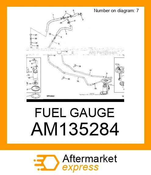 AM135284 - FUEL GAUGE fits JOHN DEERE