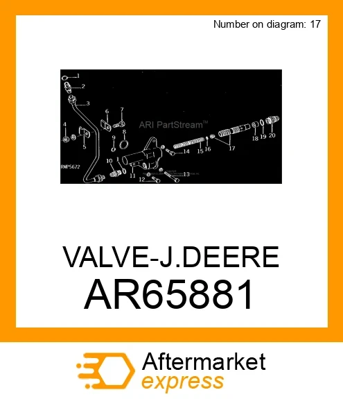 AR65881 - VALVE-J.DEERE fits JOHN DEERE