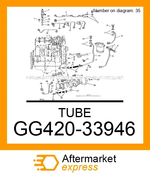 GG420-33946 - TUBE fits JOHN DEERE