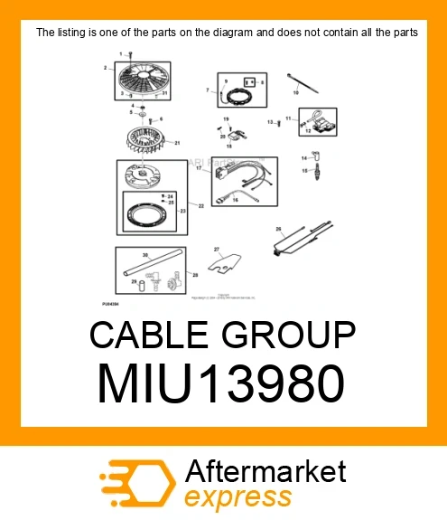 MIU13980 - CABLE GROUP fits JOHN DEERE