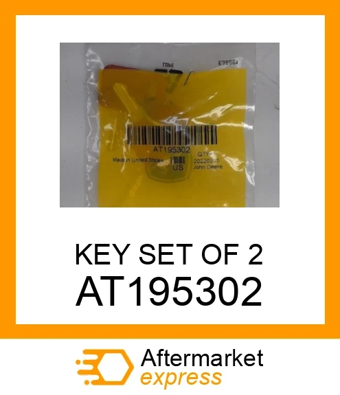 AT195302 - KEY SET OF 2 fits JOHN DEERE | Price: $7.40 Stock: Wisconsin