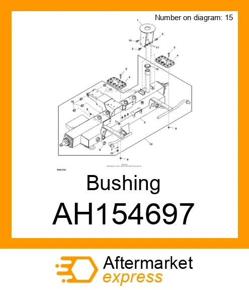 AH154697 - Bushing fits JOHN DEERE | Price: $6.17 Stock: Kansas
