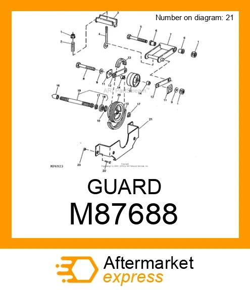 M87688 - GUARD fits JOHN DEERE | Price: $14.28 Stock: Wisconsin