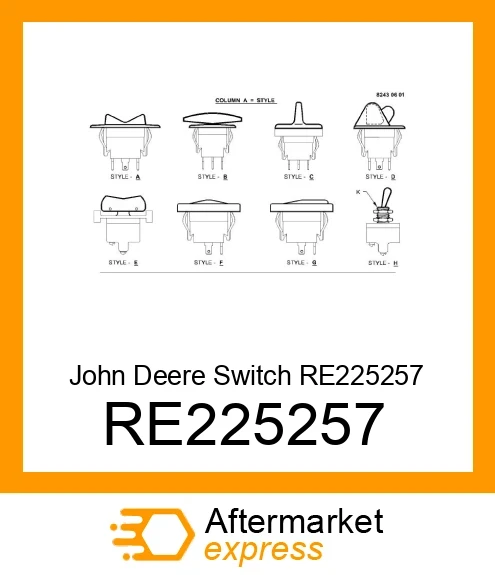 RE225257 - Switch fits JOHN DEERE