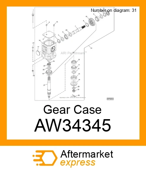 AW34345 - Gear Case fits JOHN DEERE