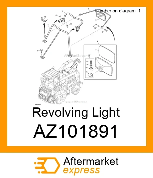 AZ101891 - Revolving Light fits JOHN DEERE