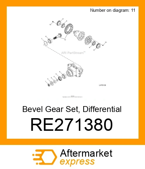 RE271380 - Bevel Gear Set, Differential fits JOHN DEERE | Price: $574. ...