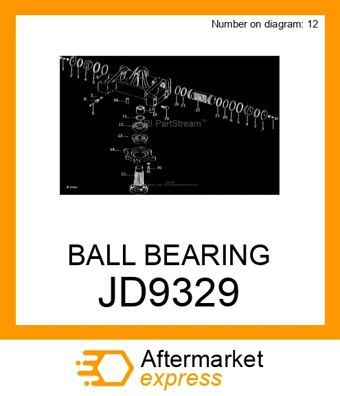 JD9329 - BALL BEARING fits JOHN DEERE