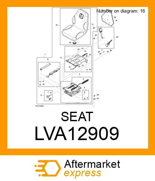 LVA12909 - SEAT fits JOHN DEERE