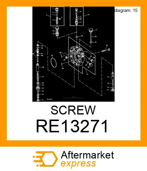 RE13271 - SCREW fits JOHN DEERE | Price: $32.08